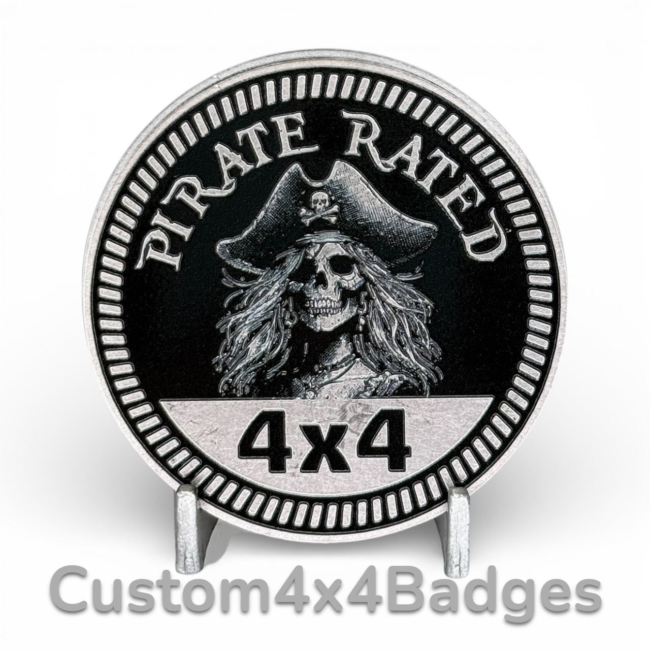 Custom4x4Badge - Pirate Rated Girl – SEVEN SLOT UNITED BRANDS